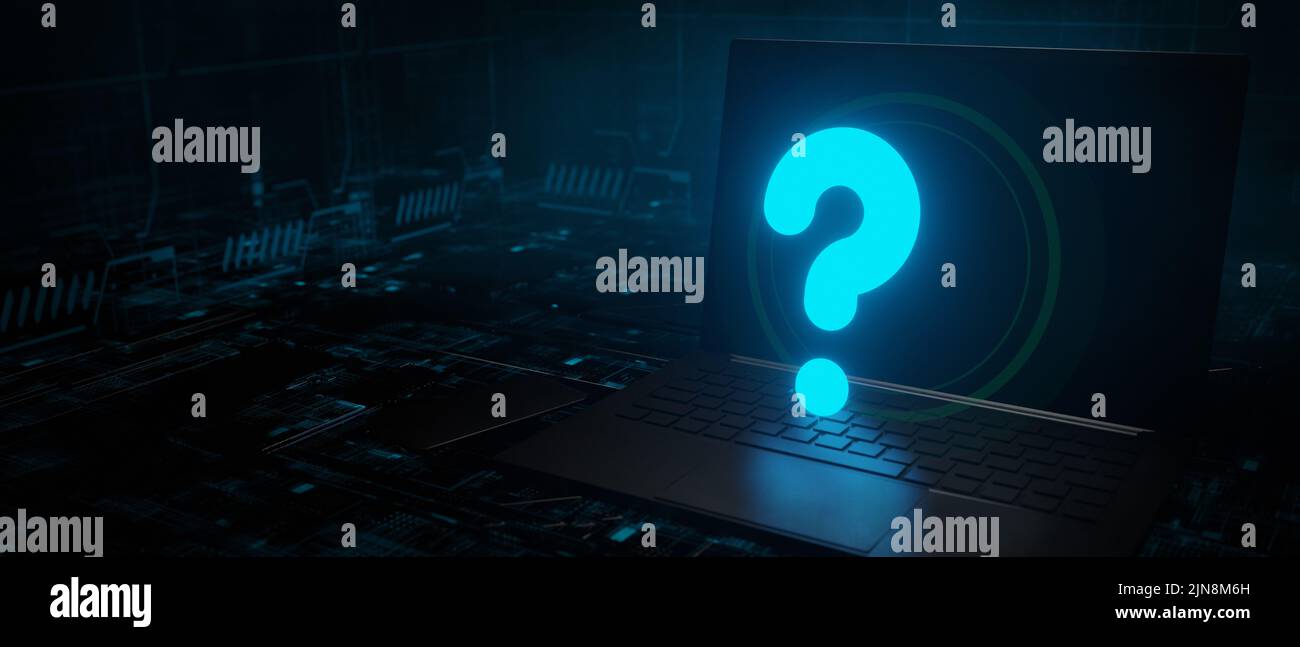 Blue digital question mark background technology help support FAQ ...