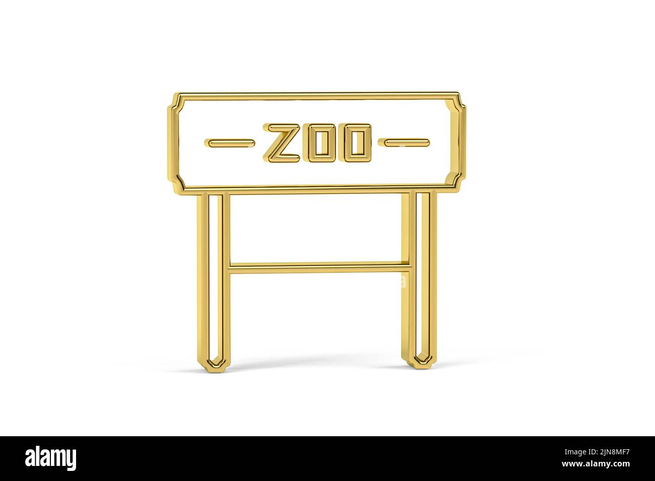 Golden 3d zoo icon isolated on white background - 3d render Stock Photo ...