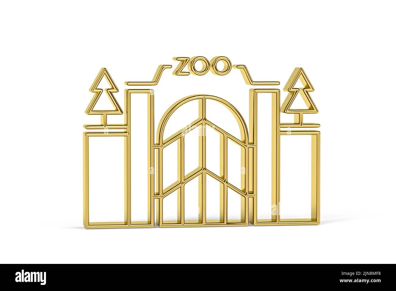 Golden 3d zoo icon isolated on white background - 3d render Stock Photo ...