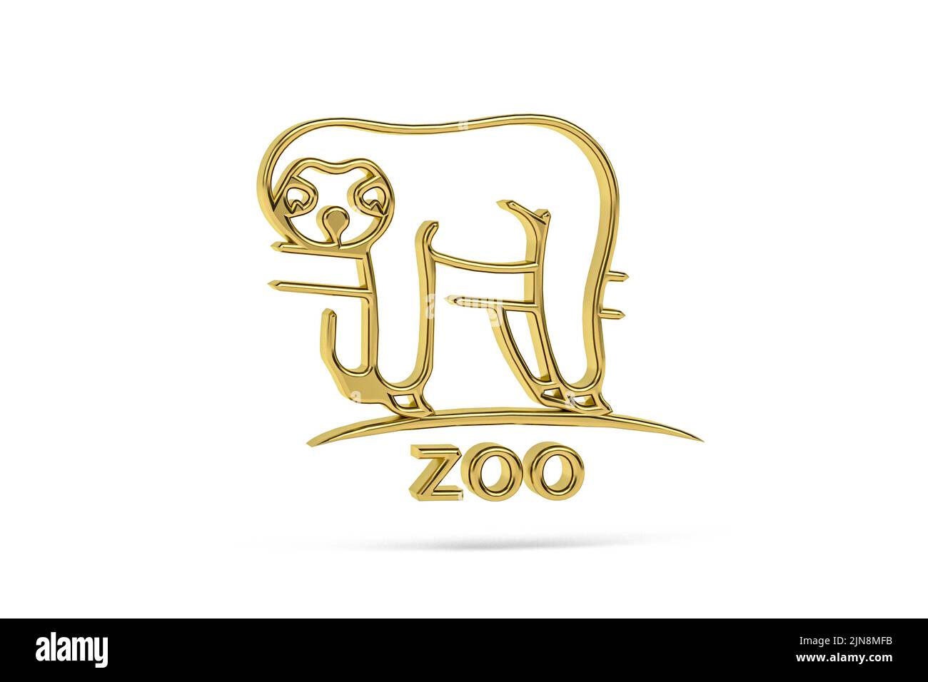 Golden 3d zoo icon isolated on white background - 3d render Stock Photo ...