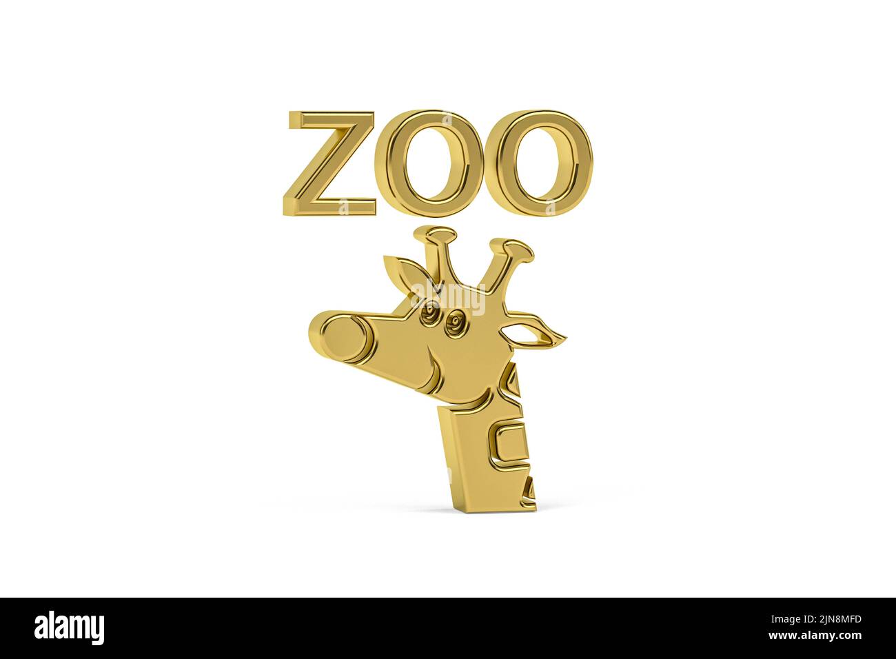 Golden 3d zoo icon isolated on white background - 3d render Stock Photo ...