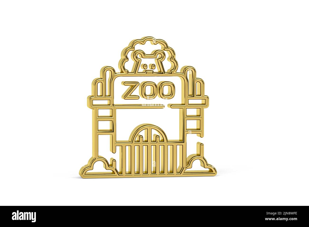 Golden 3d zoo icon isolated on white background - 3d render Stock Photo ...
