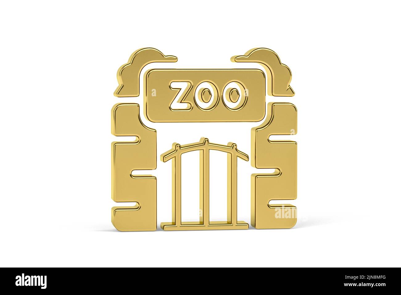 Golden 3d zoo icon isolated on white background - 3d render Stock Photo ...