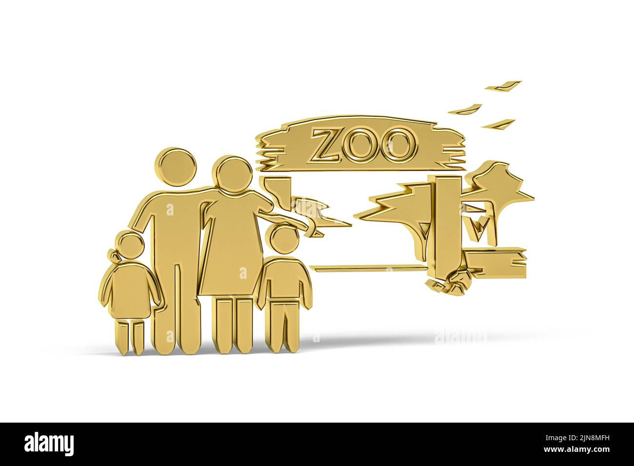 Golden 3d zoo icon isolated on white background - 3d render Stock Photo ...