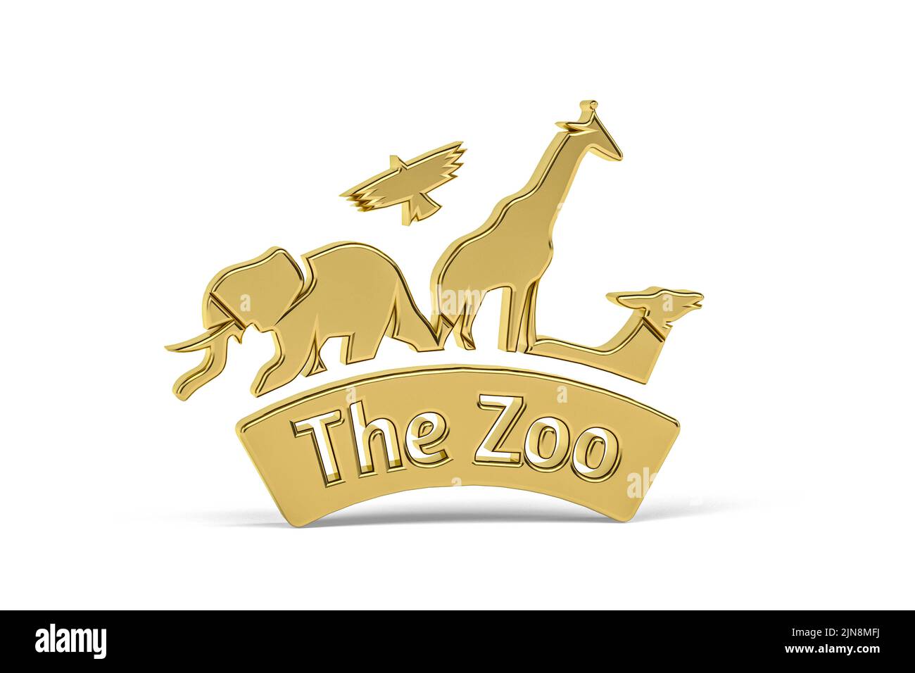 Golden 3d zoo icon isolated on white background - 3d render Stock Photo ...