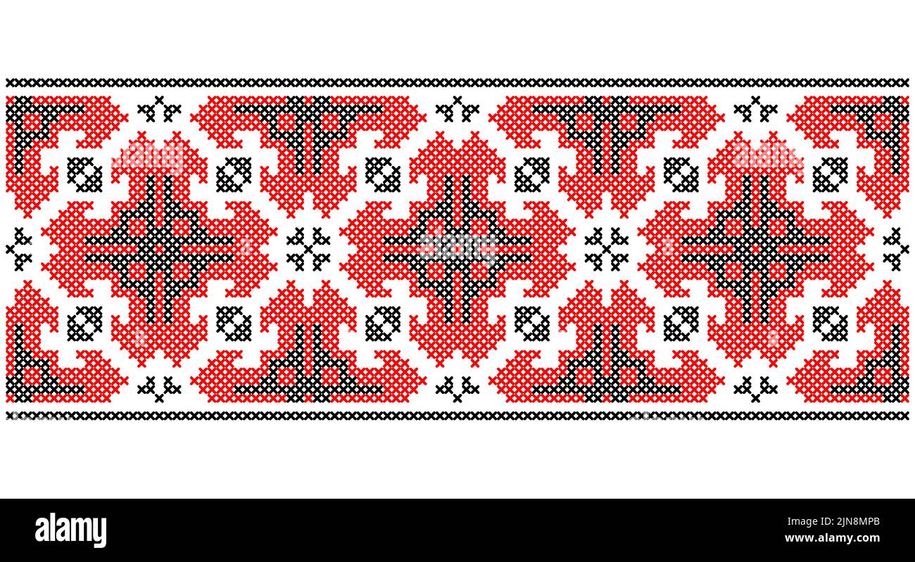Vector illustration of Ukrainian folk seamless pattern ornament. Ethnic ...