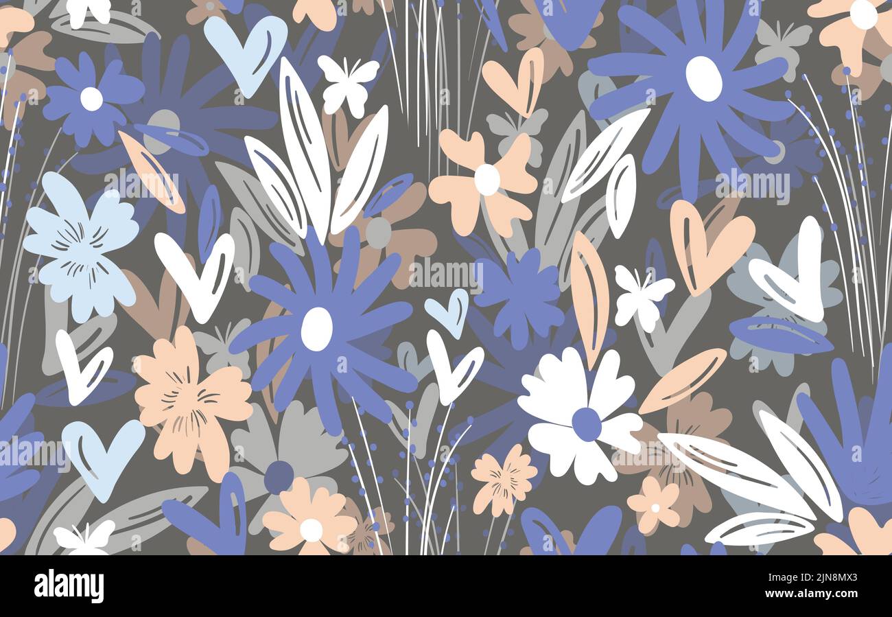 Seamless floral pattern based on traditional folk art ornaments ...