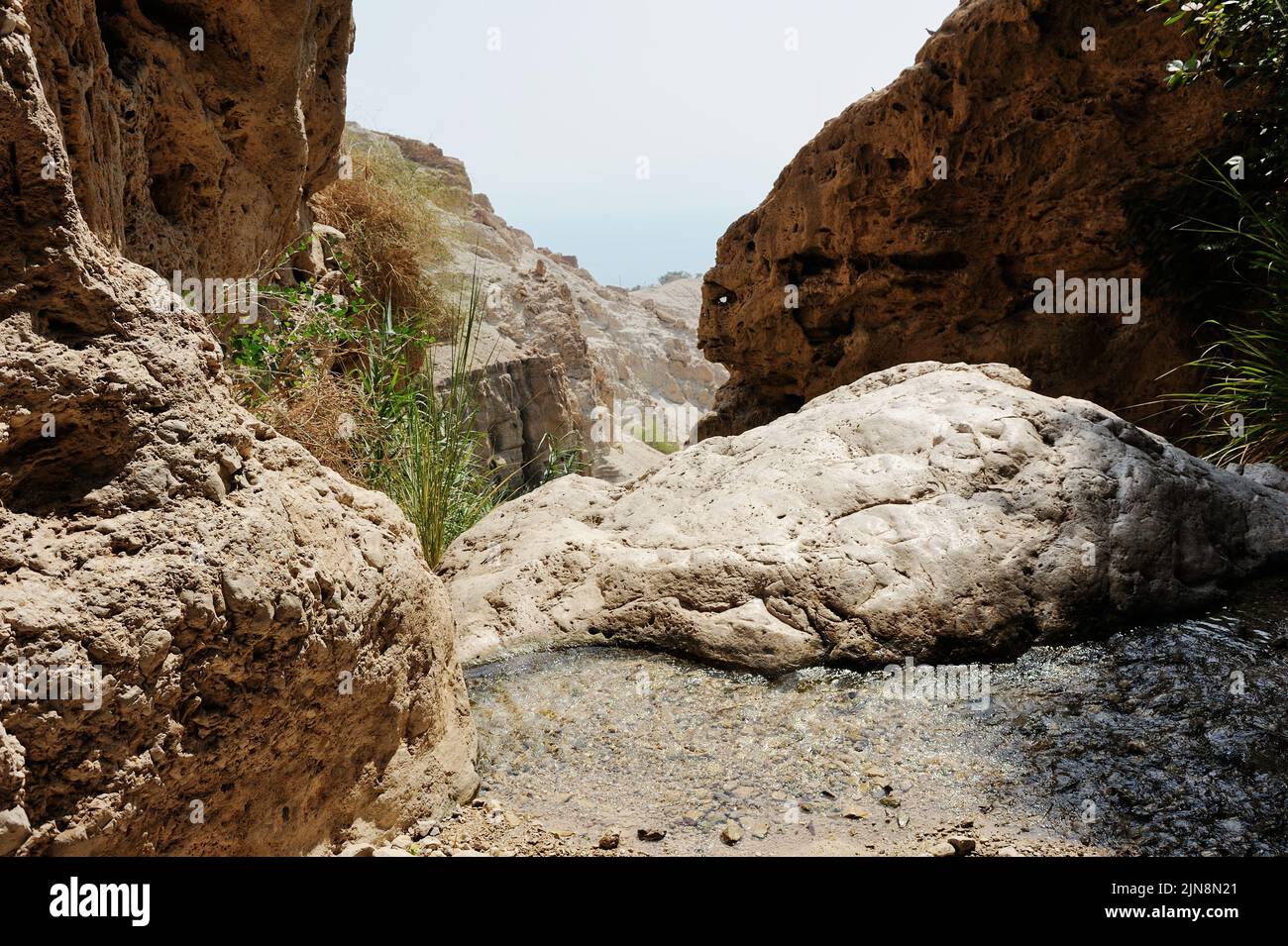 Mountains in the Ein Gedi Nature Reserve on the shores of the Dead Sea ...