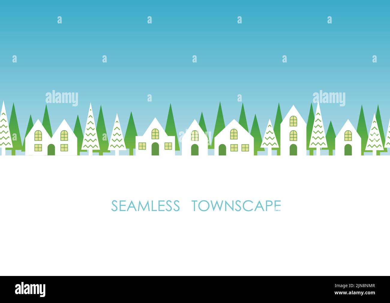 Seamless Townscape With Text Space Isolated On A White Background ...