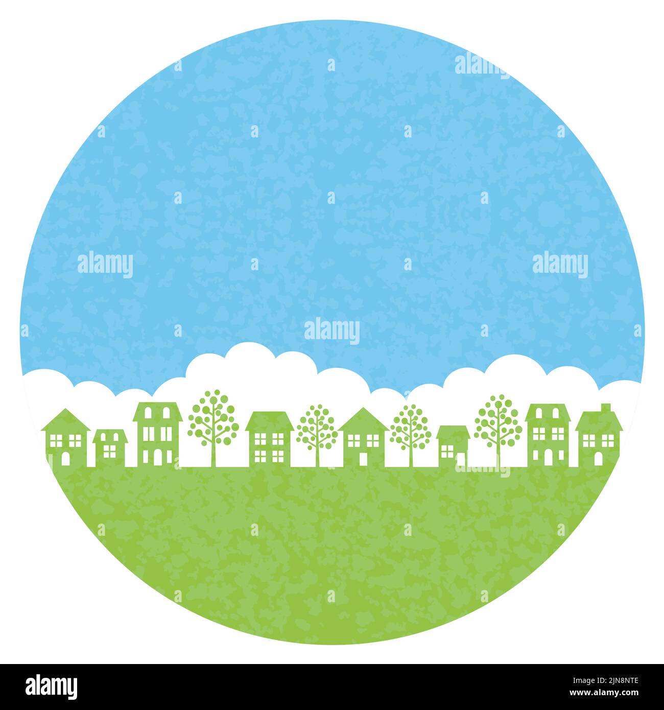 Landscape round tree blue Stock Vector Images - Alamy
