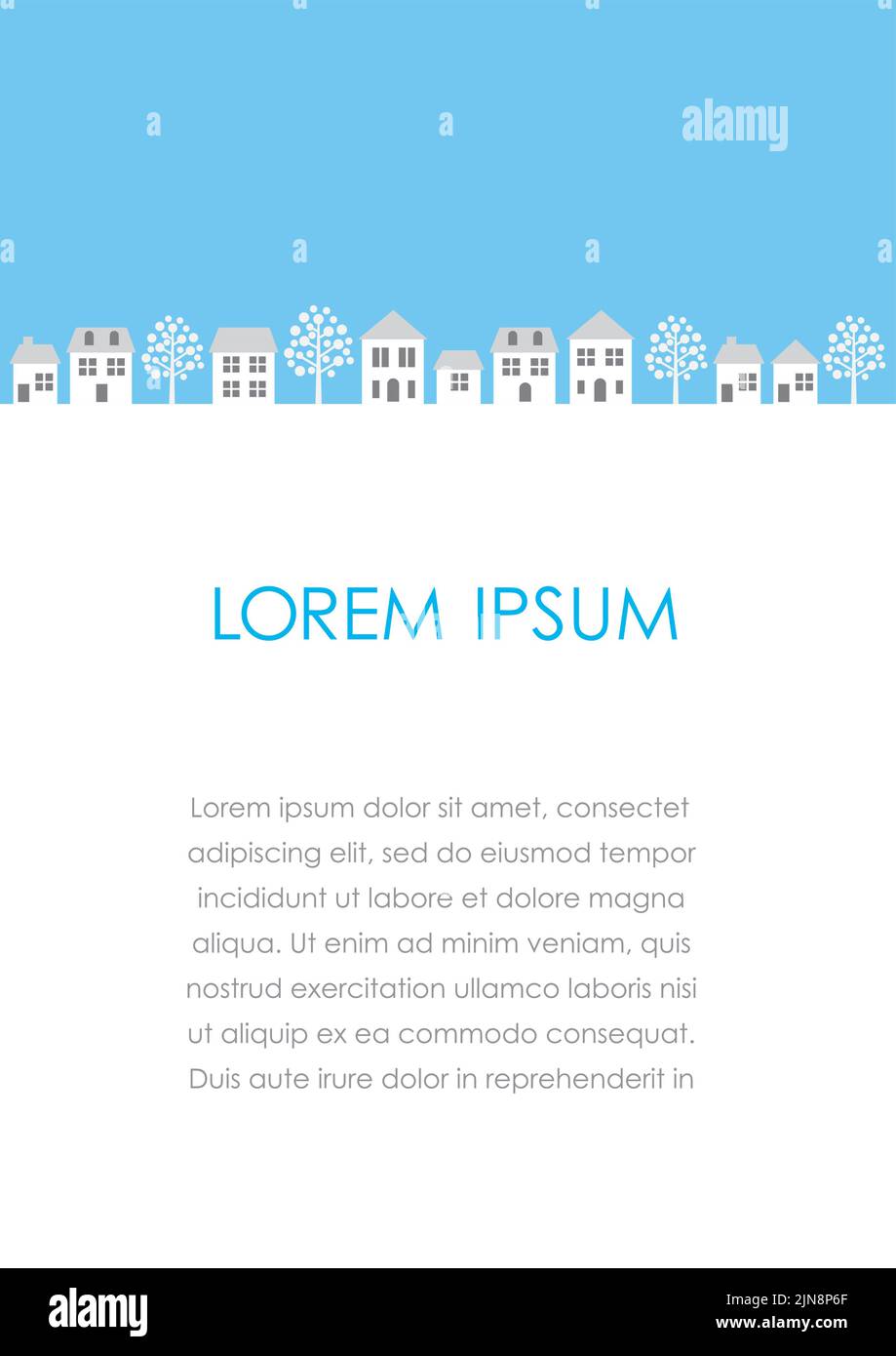 Vector Townscape Illustration With Text Space Isolated On A White ...