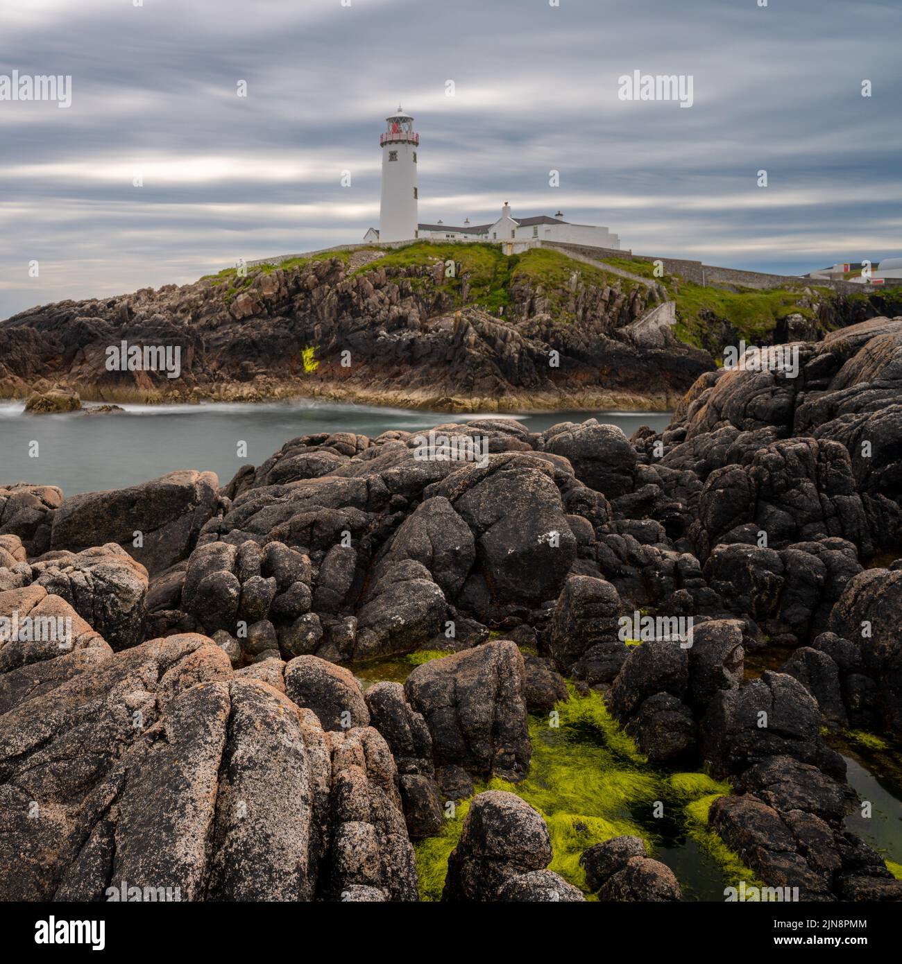 A long exposure view of Fanad Head Lighthouse and Peninsula on the ...