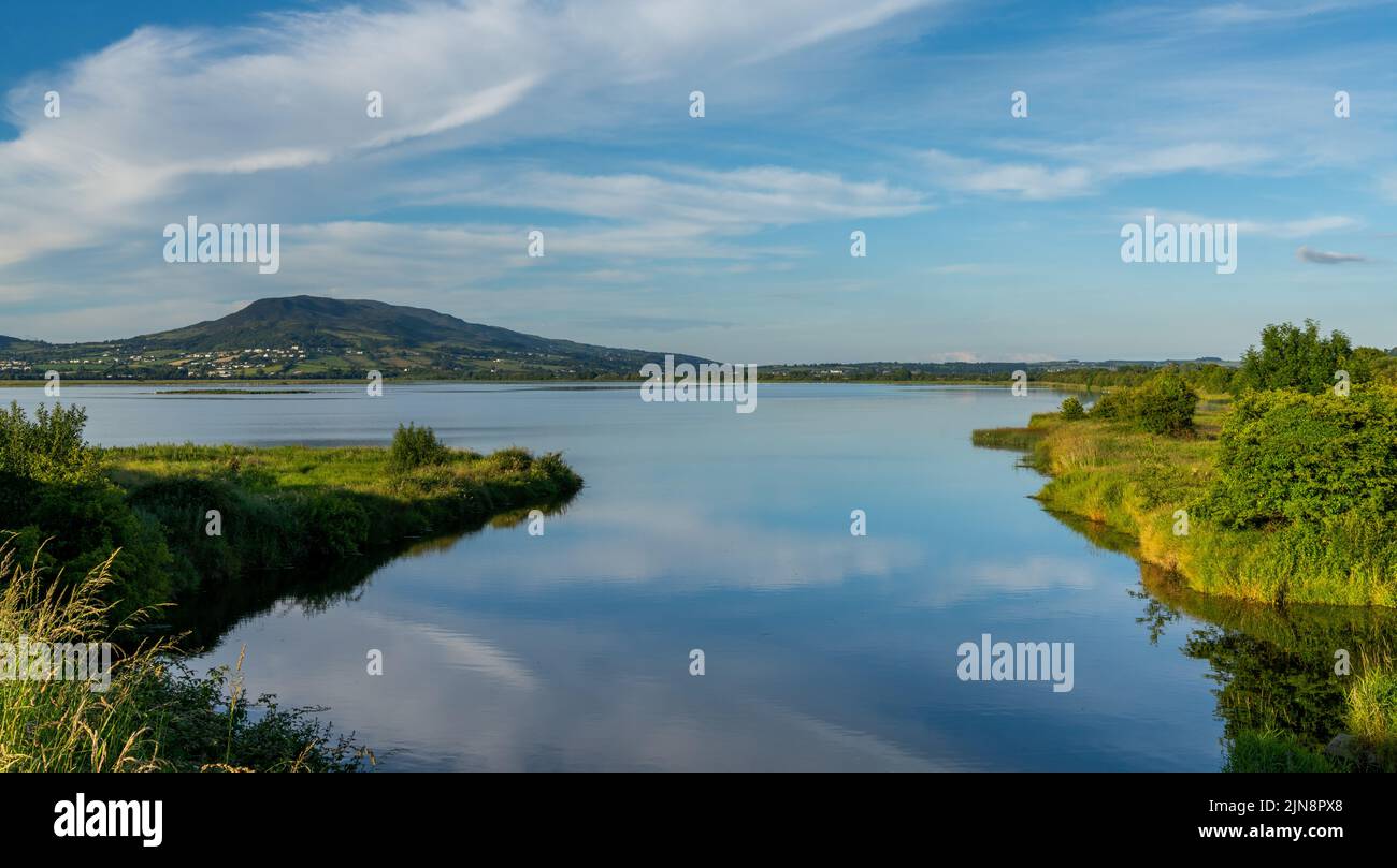 landscape view of the Inch Levels Wildfowl Reserve on Lough Swilly at ...