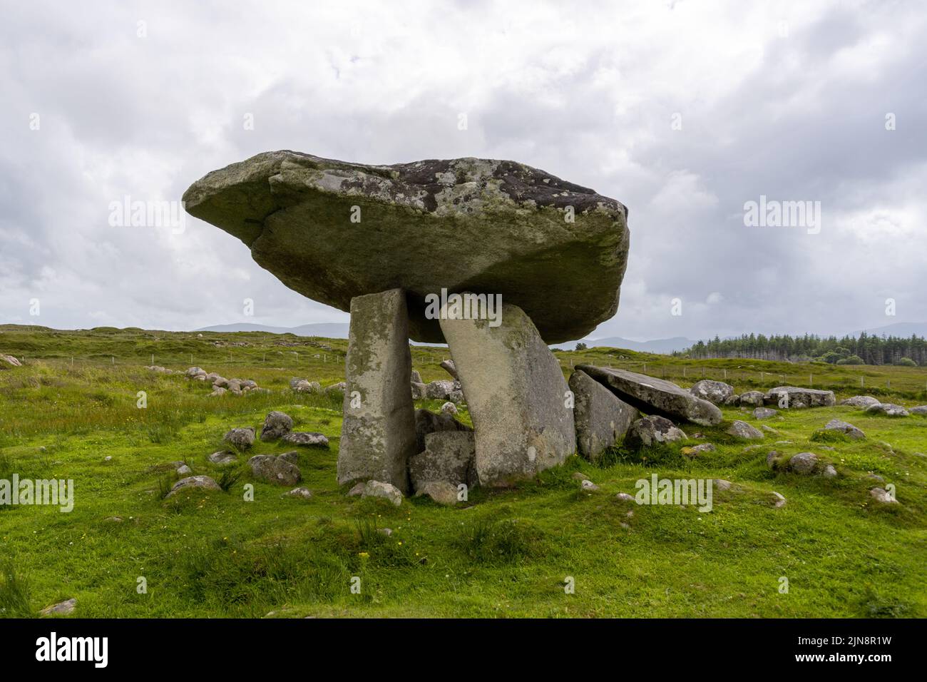 A view of the Kilclooney Dolmen in County Donegal in Ireland Stock ...