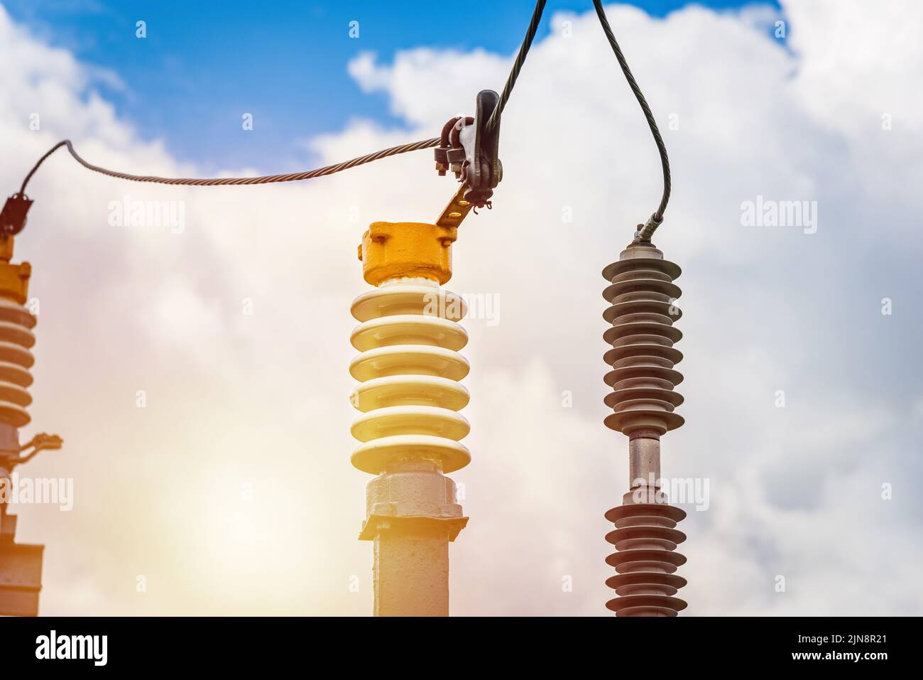 Electric power transmission lines.High voltage switchgear and equipment ...