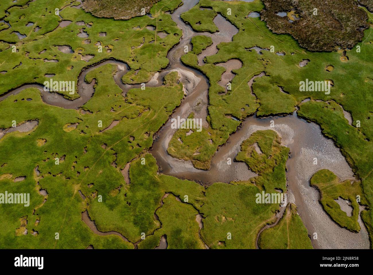 A top down view of the creeks and pools and rivers of the Carrowmore ...