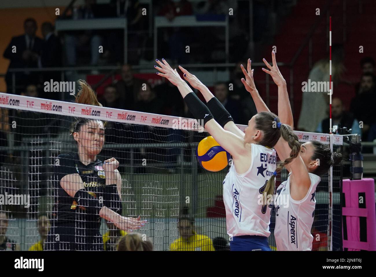 ISTANBUL, TURKEY - APRIL 30, 2022: Eda Erdem Dundar in action during ...