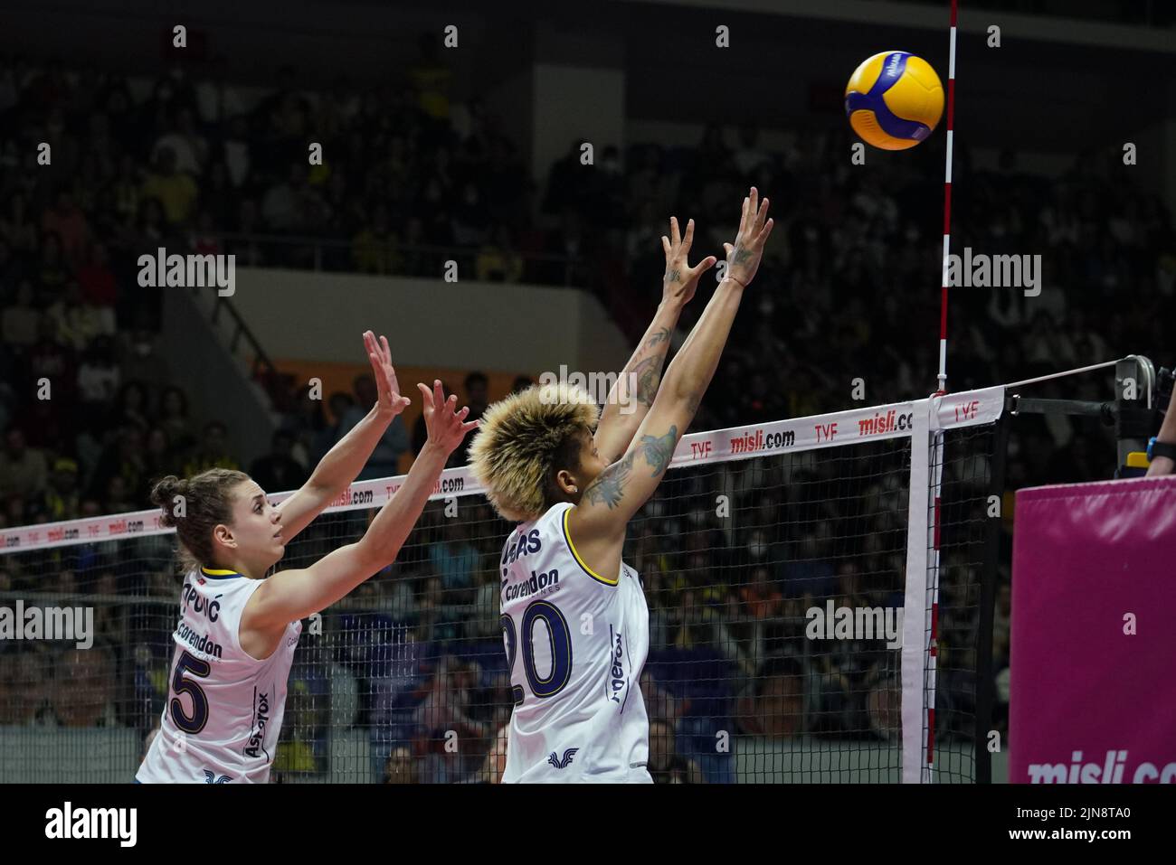ISTANBUL, TURKEY - APRIL 30, 2022: Mina Popovic and Melissa Vargas in ...