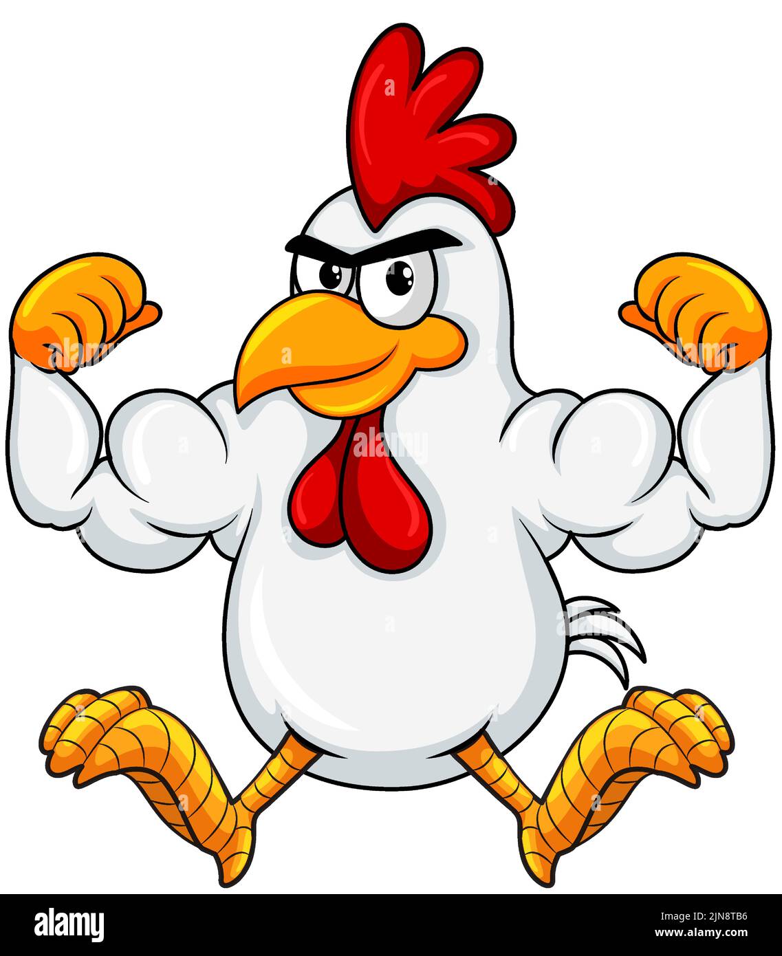 Muscular rooster cartoon character illustration Stock Vector Image ...