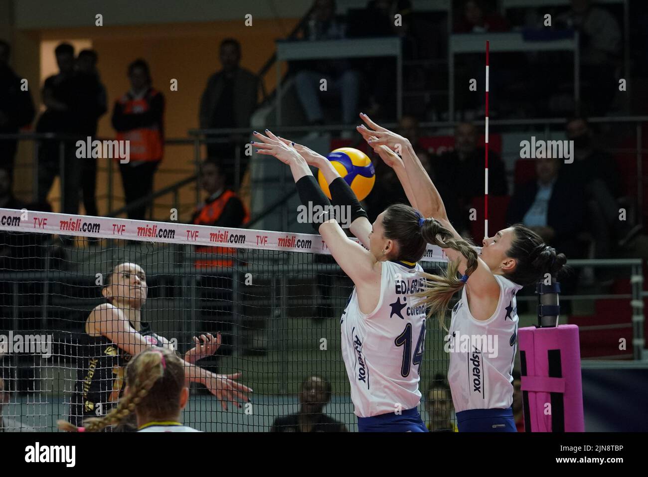 ISTANBUL, TURKEY - APRIL 30, 2022: Eda Erdem Dundar and Naz Aydemir ...