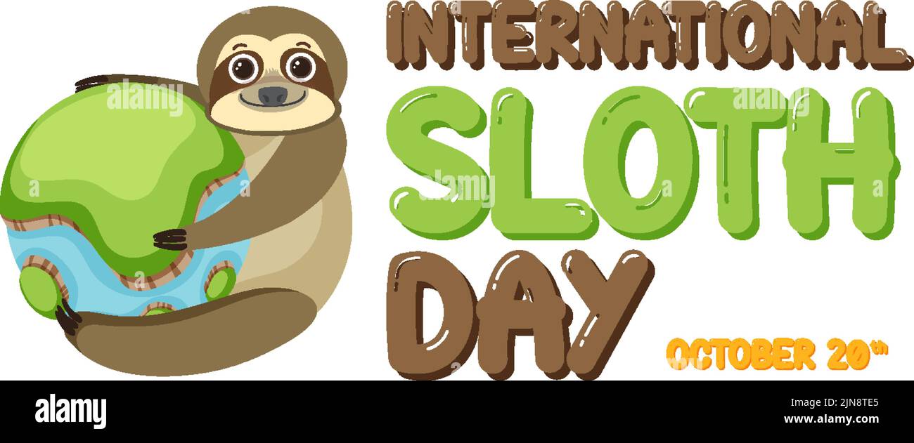International sloth day banner concept vector illustration Stock Vector ...