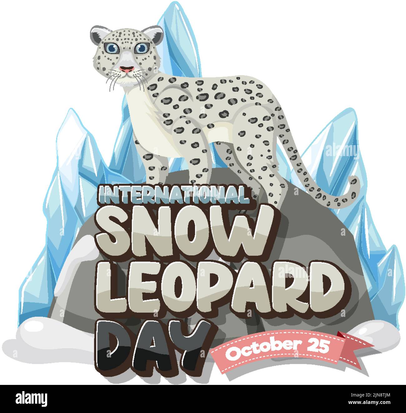 International snow leopard day illustration Stock Vector Image & Art ...