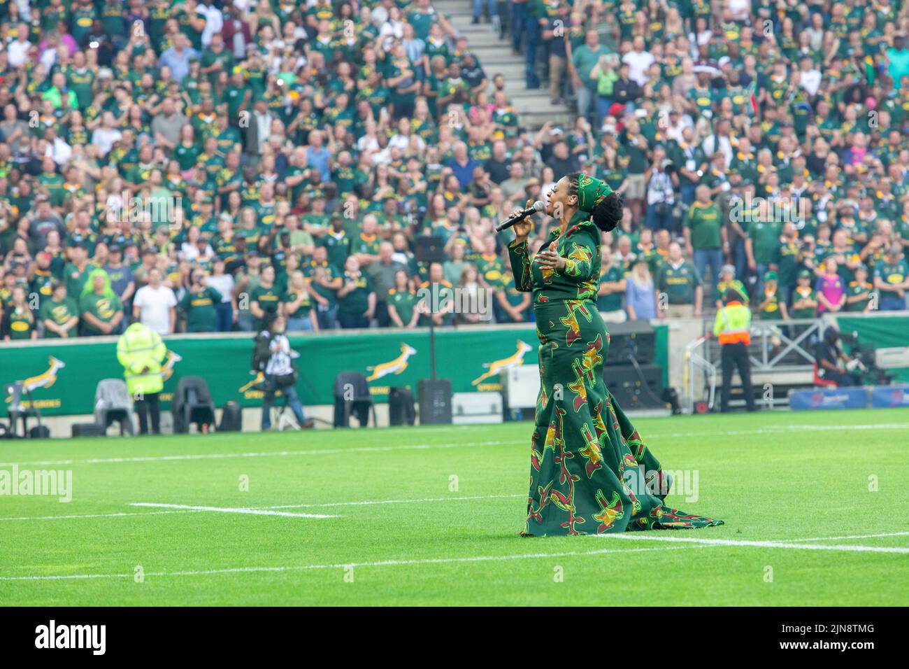Judith Sephuma sings the national anthem at the Springboks vs All ...