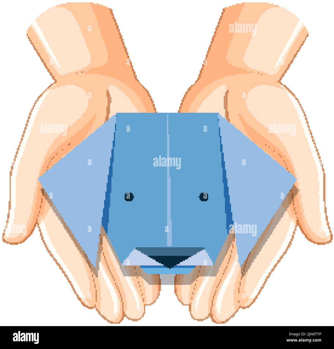 Human hands holding dog origami illustration Stock Vector Image & Art ...