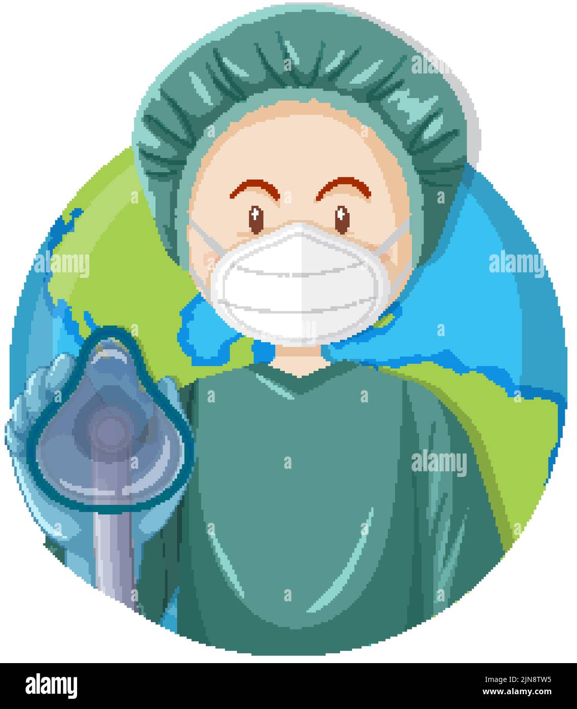 Nurse anaesthetist cartoon character illustration Stock Vector Image ...