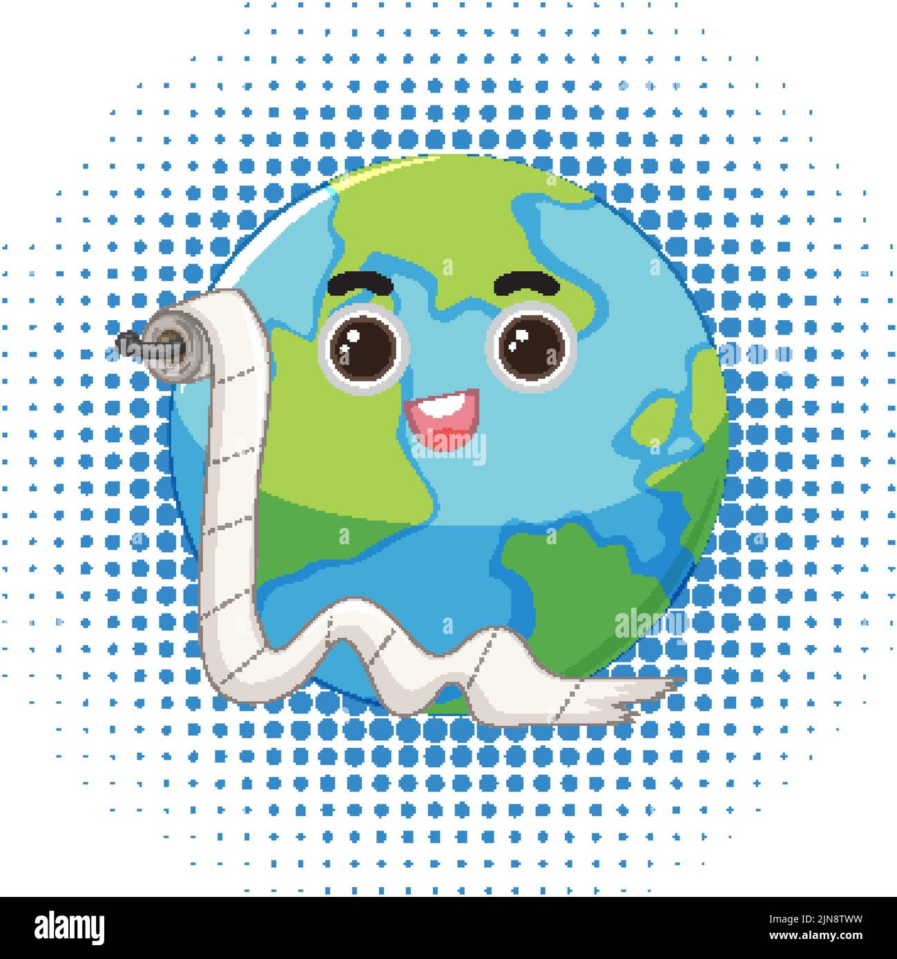 Earth planet cartoon character illustration Stock Vector Image & Art ...
