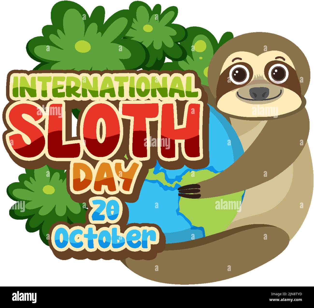 International sloth day banner concept vector illustration Stock Vector ...