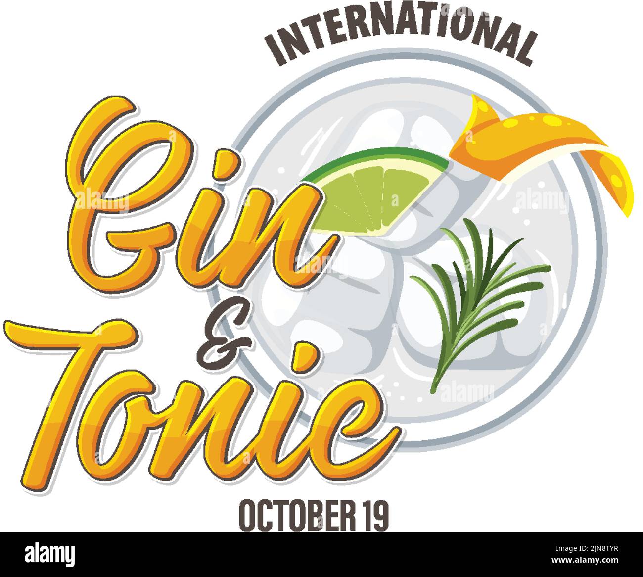 International Gin And Tonic Day Banner Design illustration Stock Vector ...