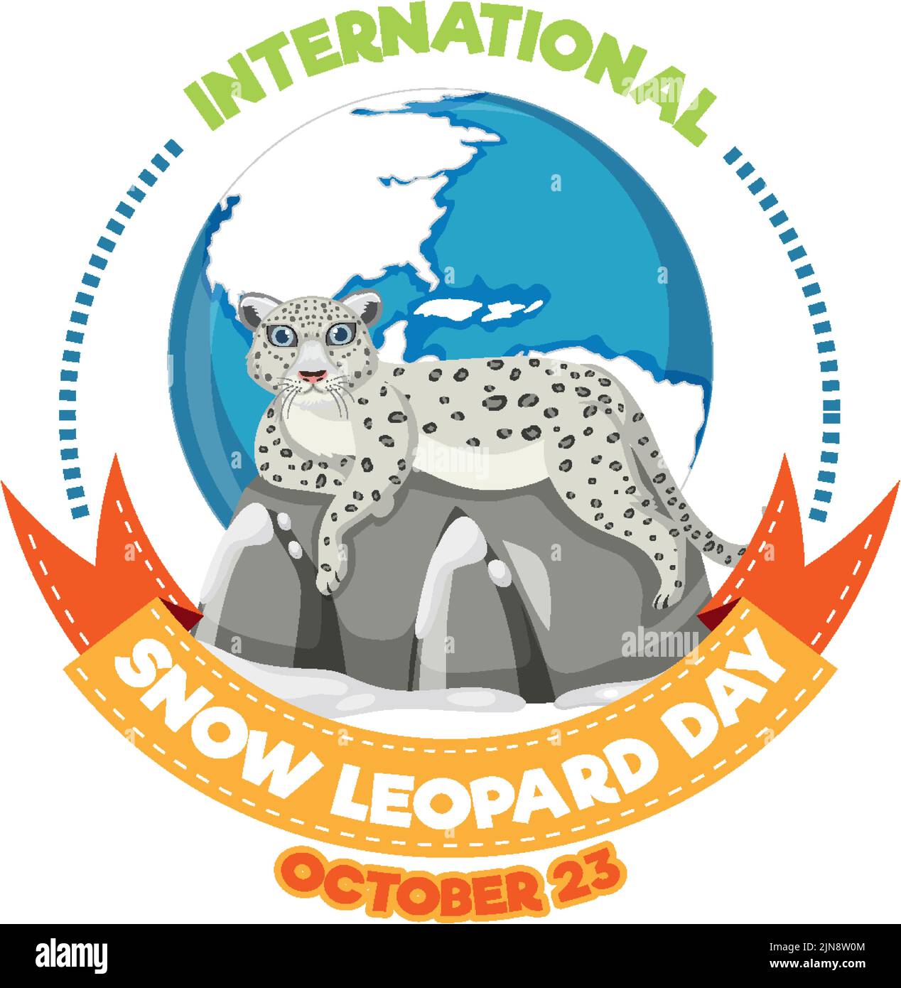 International snow leopard day illustration Stock Vector Image & Art ...