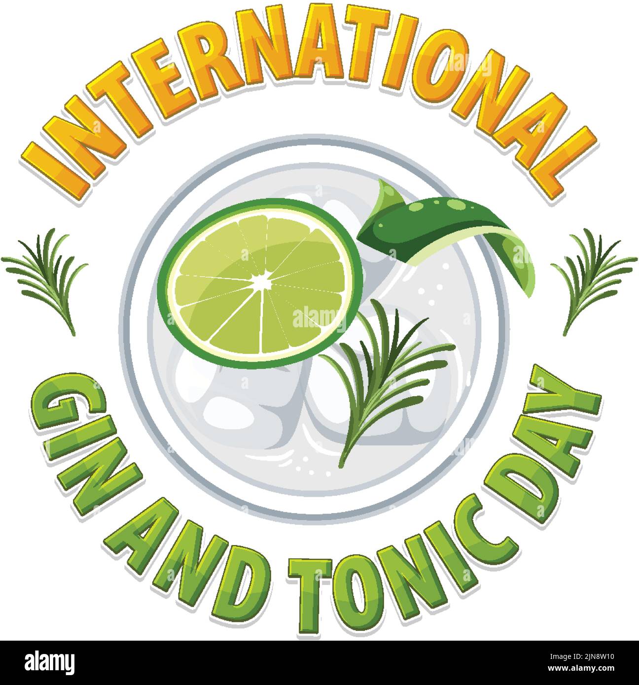 International Gin And Tonic Day Banner Design illustration Stock Vector ...