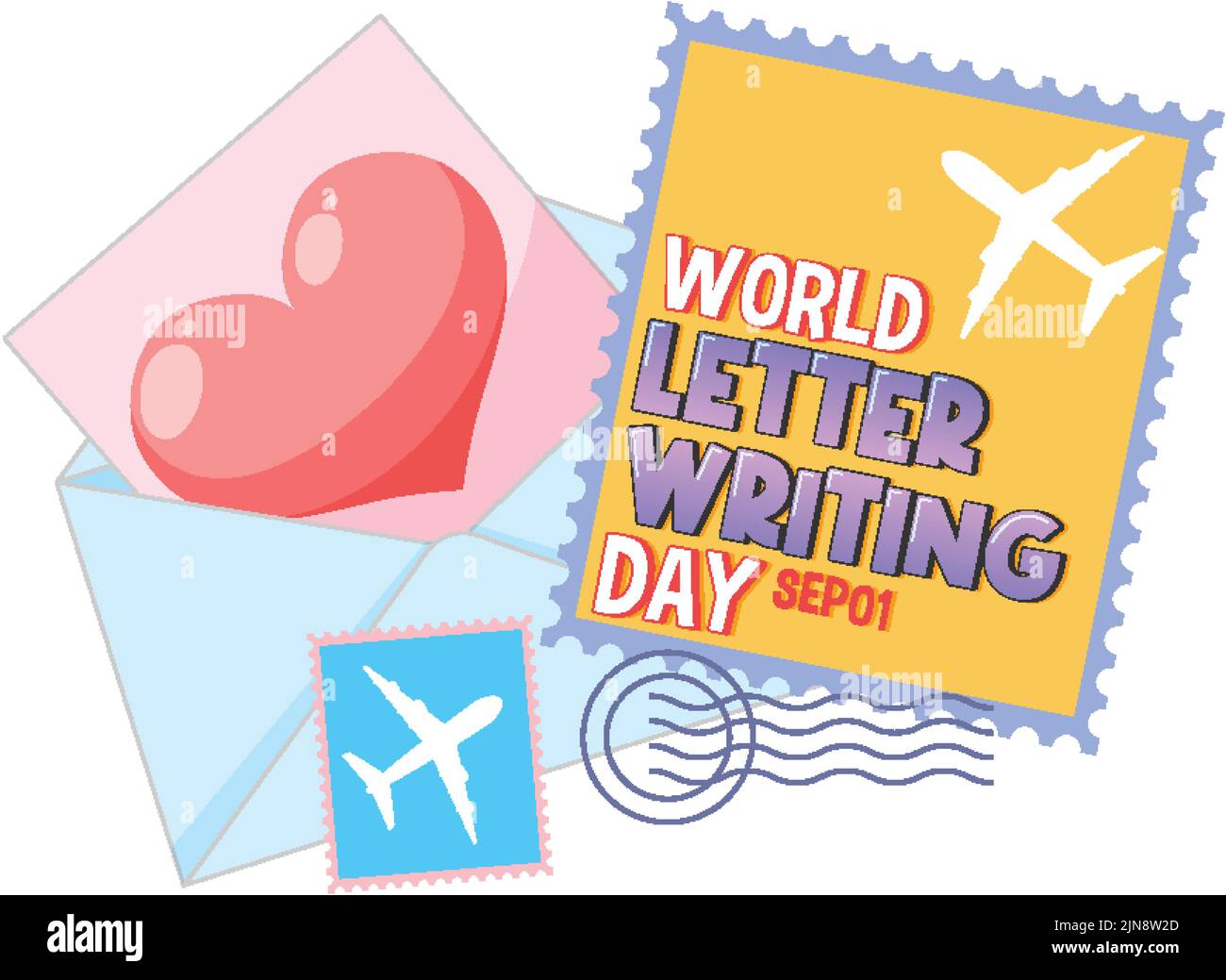 World Letter Writing Day Logo Design illustration Stock Vector Image ...