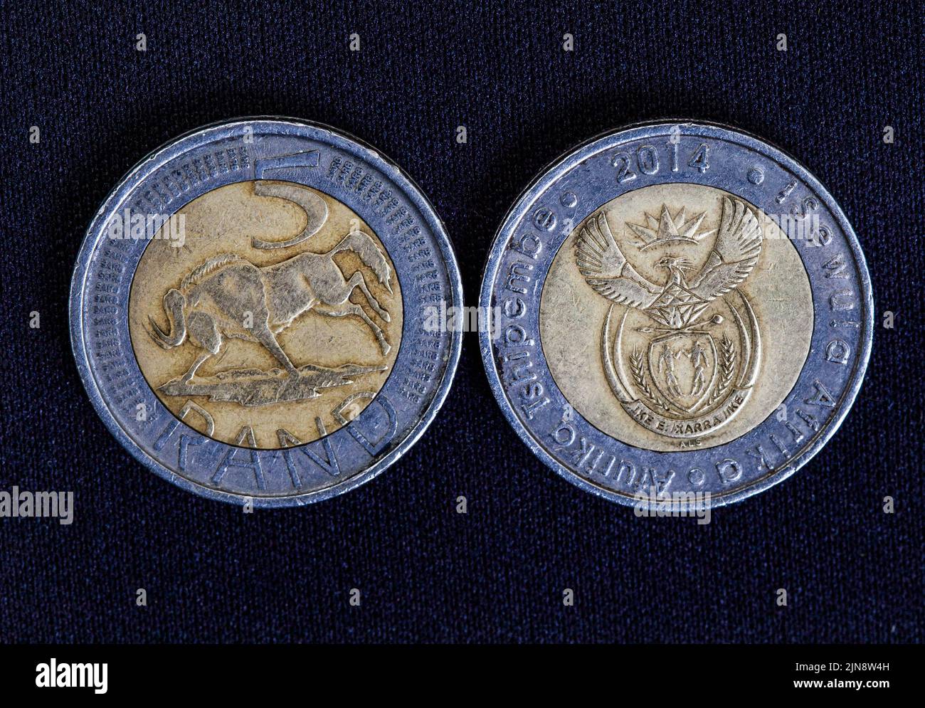 Rand and cents on black, South African currency. Every cent count as ...