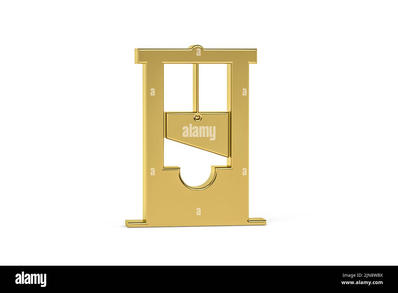 Golden 3d guillotine icon isolated on white background - 3D render ...