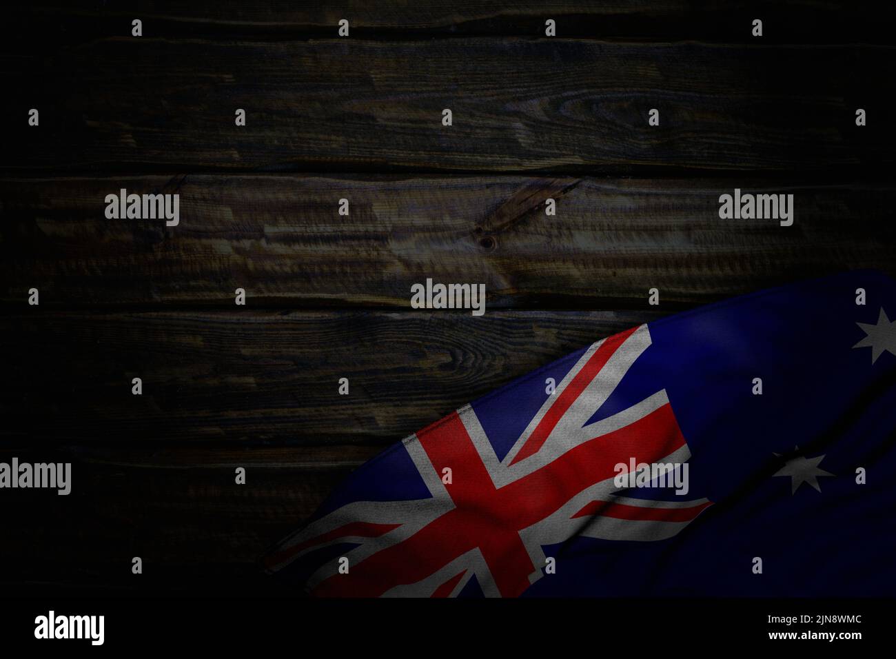 cute any feast flag 3d illustration - dark picture of Australia flag ...