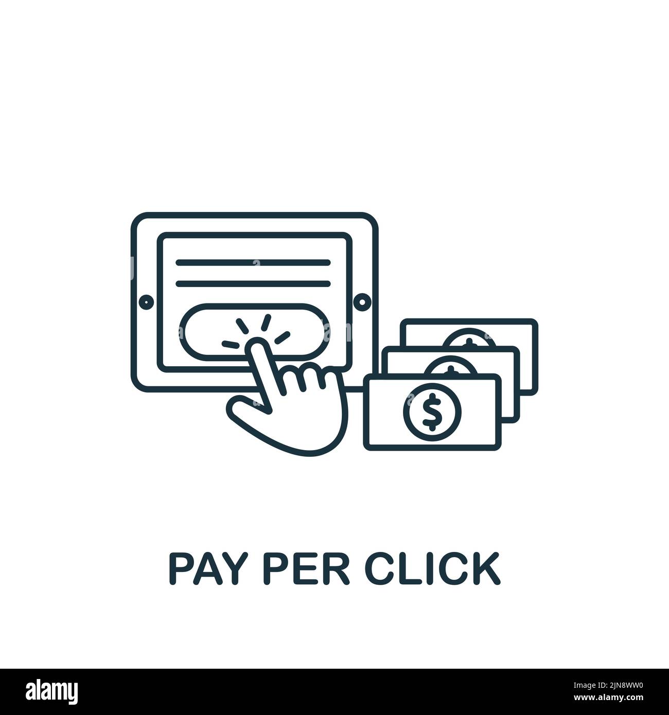 Pay Per Click icon. Monochrome simple Digital Marketing icon for ...