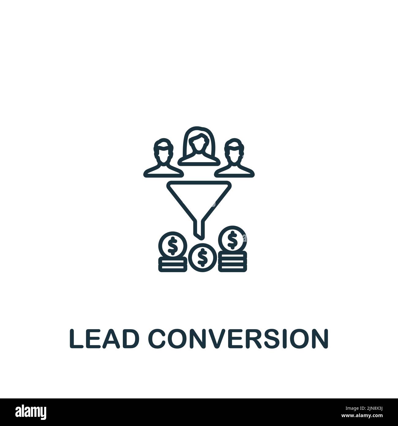 Lead Conversion icon. Monochrome simple Digital Marketing icon for ...