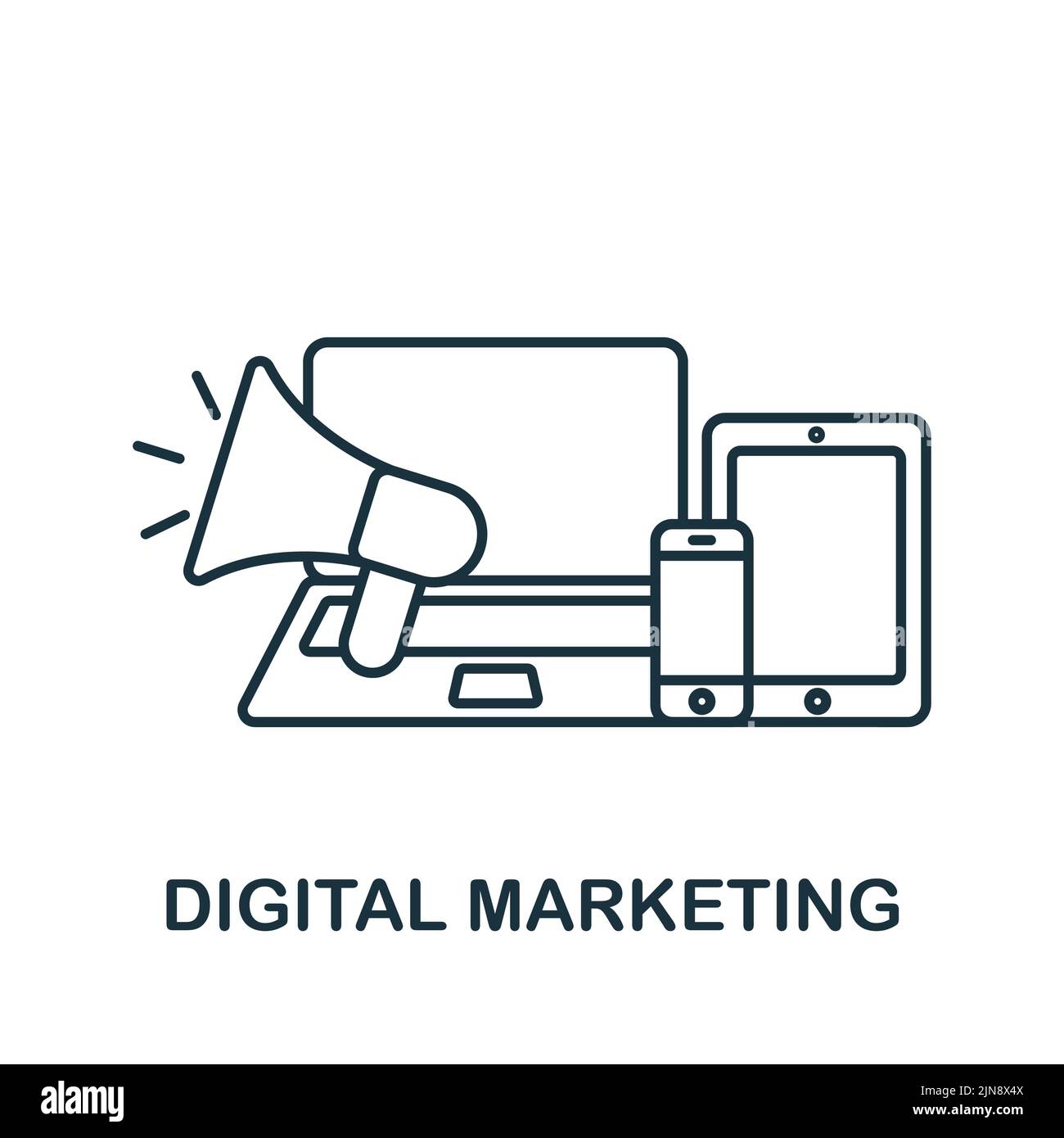 Digital Marketing icon. Monochrome simple Digital Marketing icon for ...