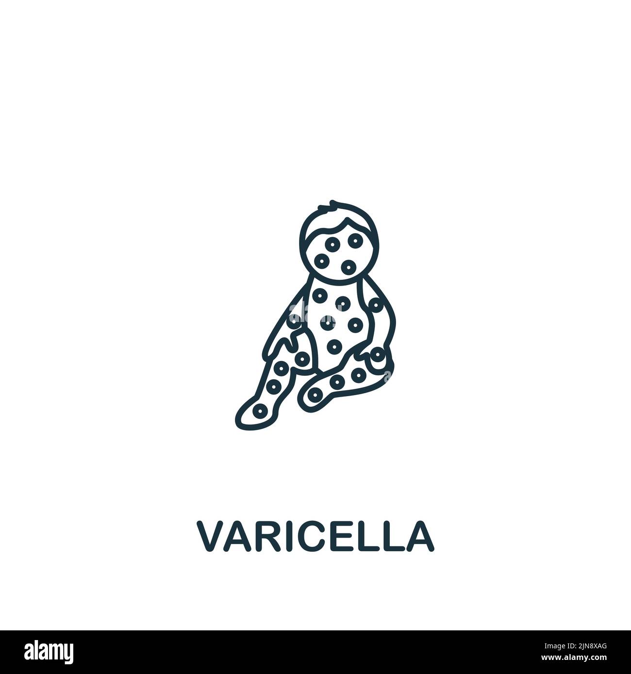 Varicella Icon Monochrome Simple Deseases Icon For Templates Web Design And Infographics Stock