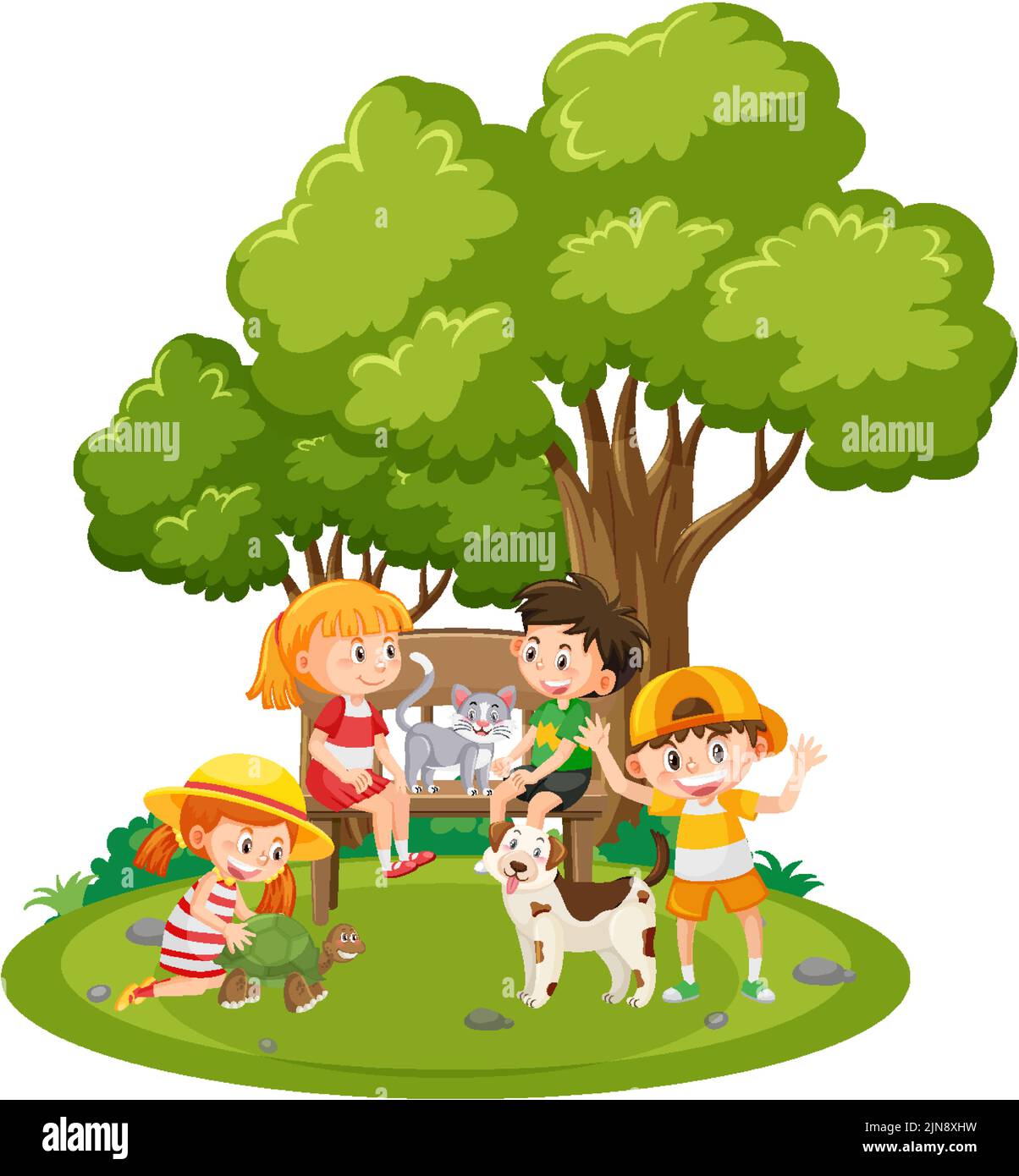 Children outdoor scene isolated illustration Stock Vector Image & Art ...