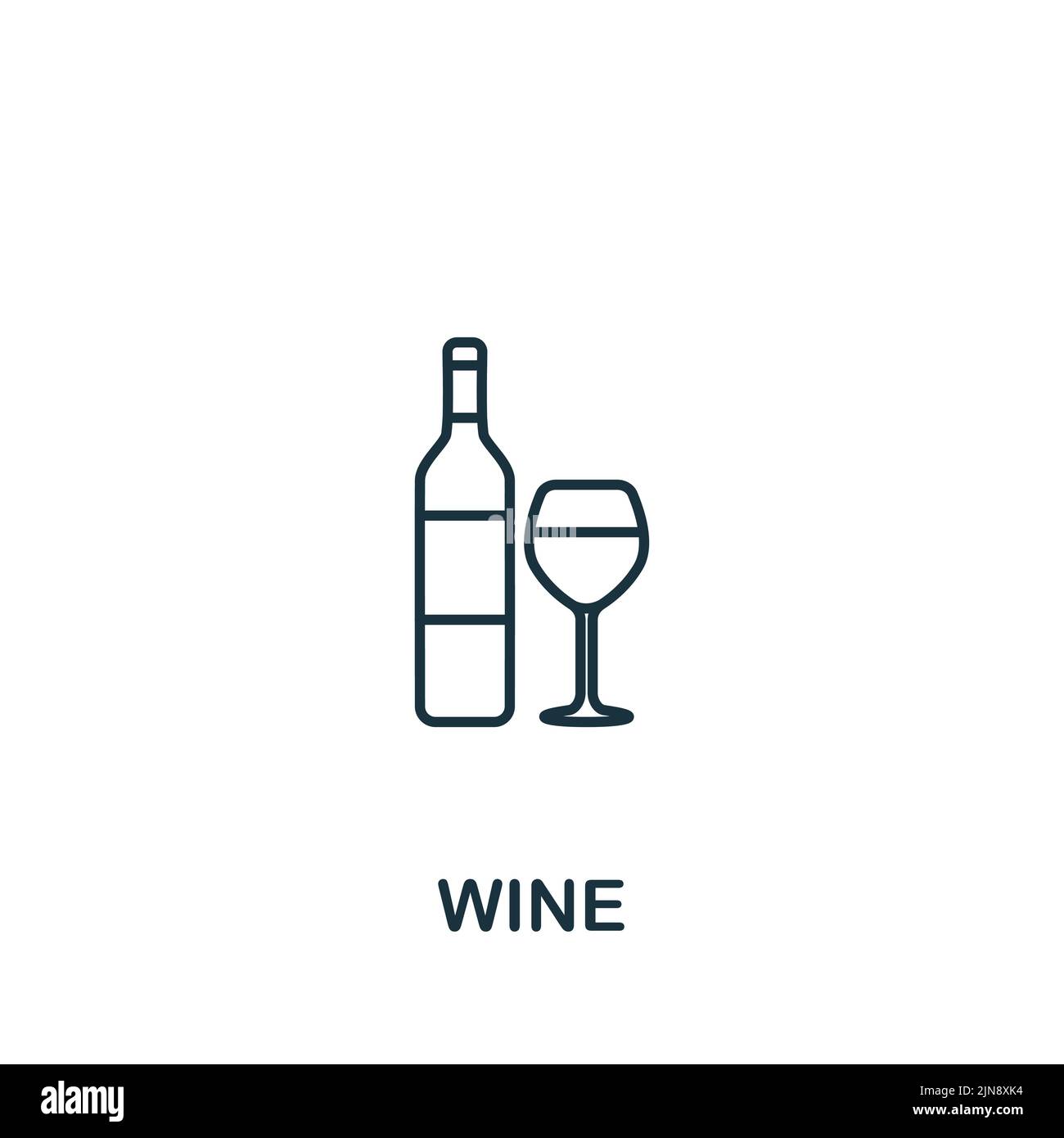 Wine icon. Monochrome simple Drinks icon for templates, web design and ...