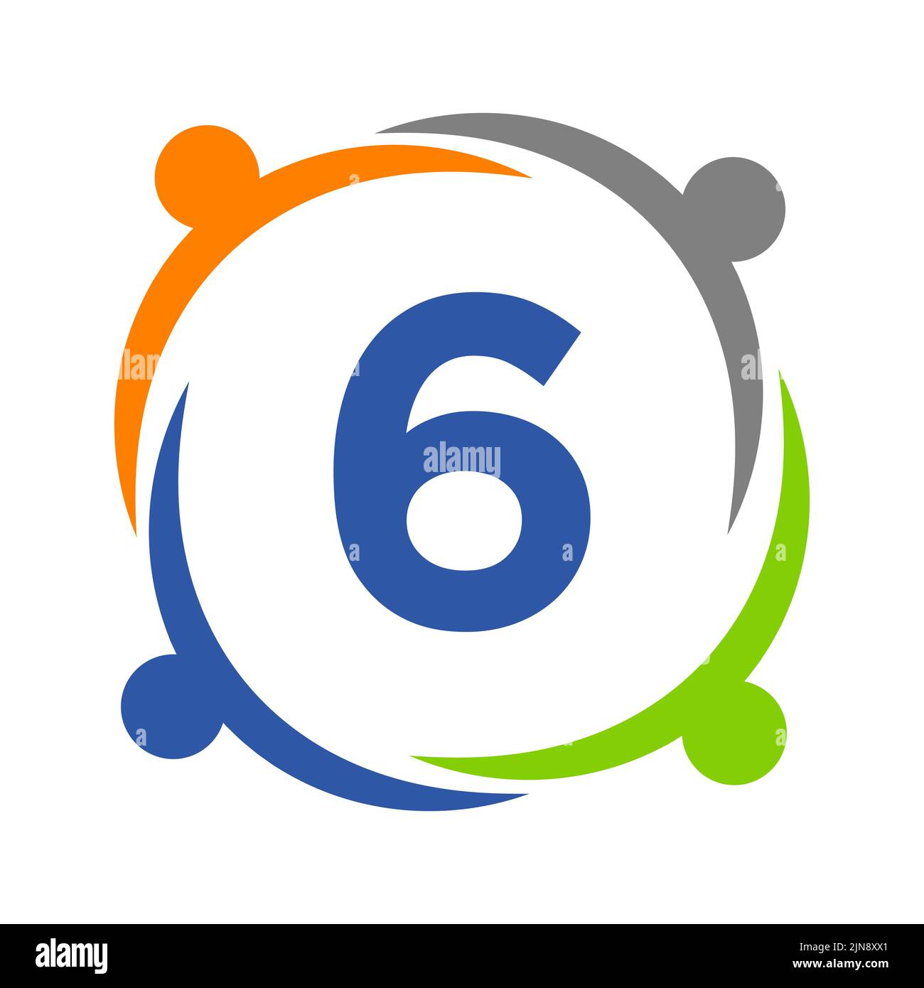 Unity Team Work Logo Design With 6 Letter Template. Charity Logo ...