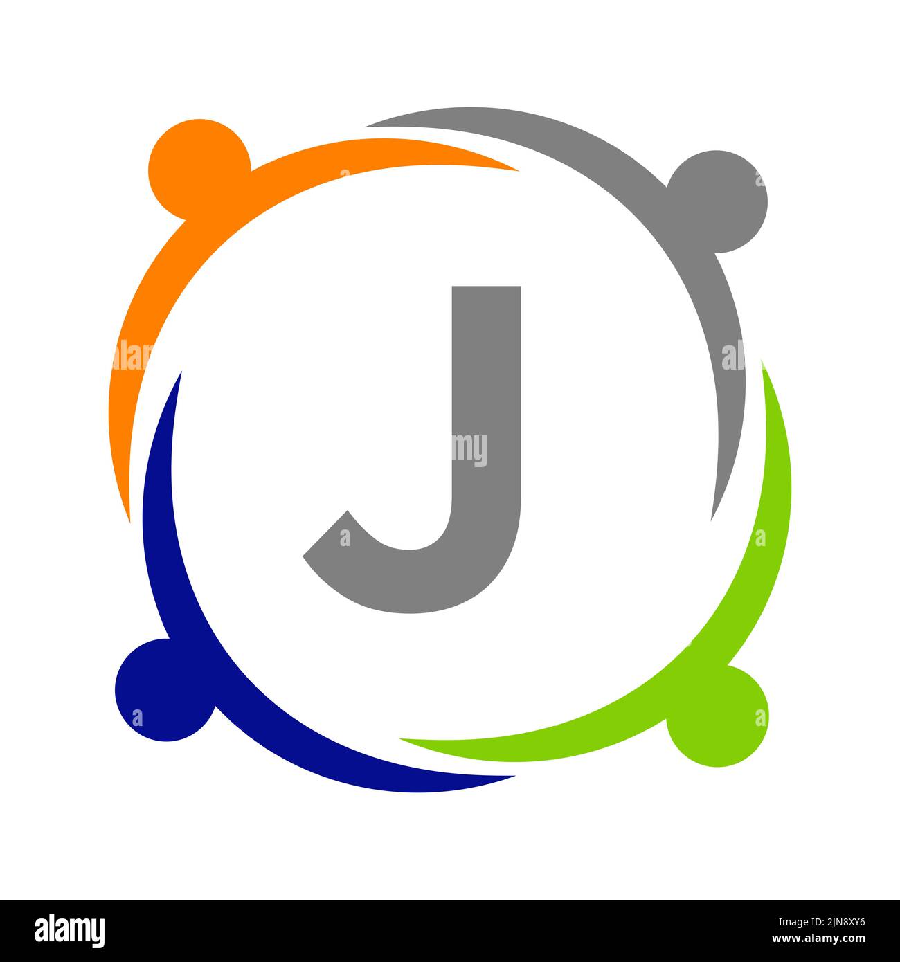 Unity Team Work Logo Design With J Letter Template. Charity Logo ...