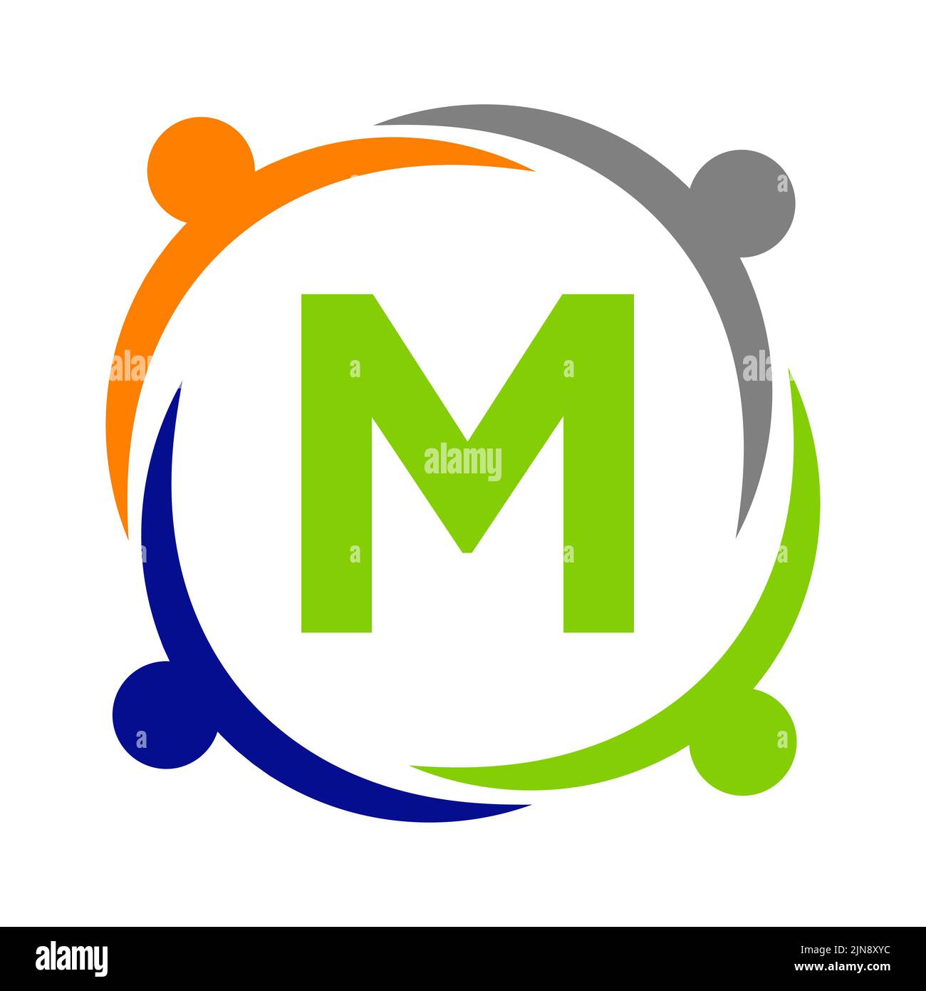 Unity Team Work Logo Design With M Letter Template. Charity Logo ...