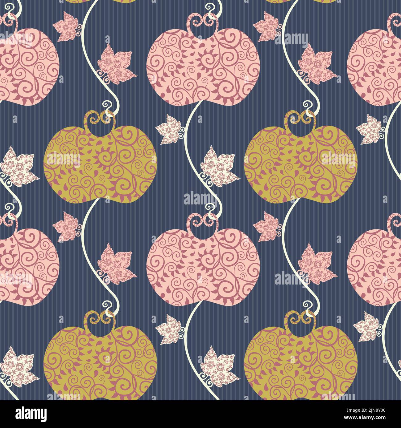 Elegant stylized apple and leaf seamless vector pattern background ...