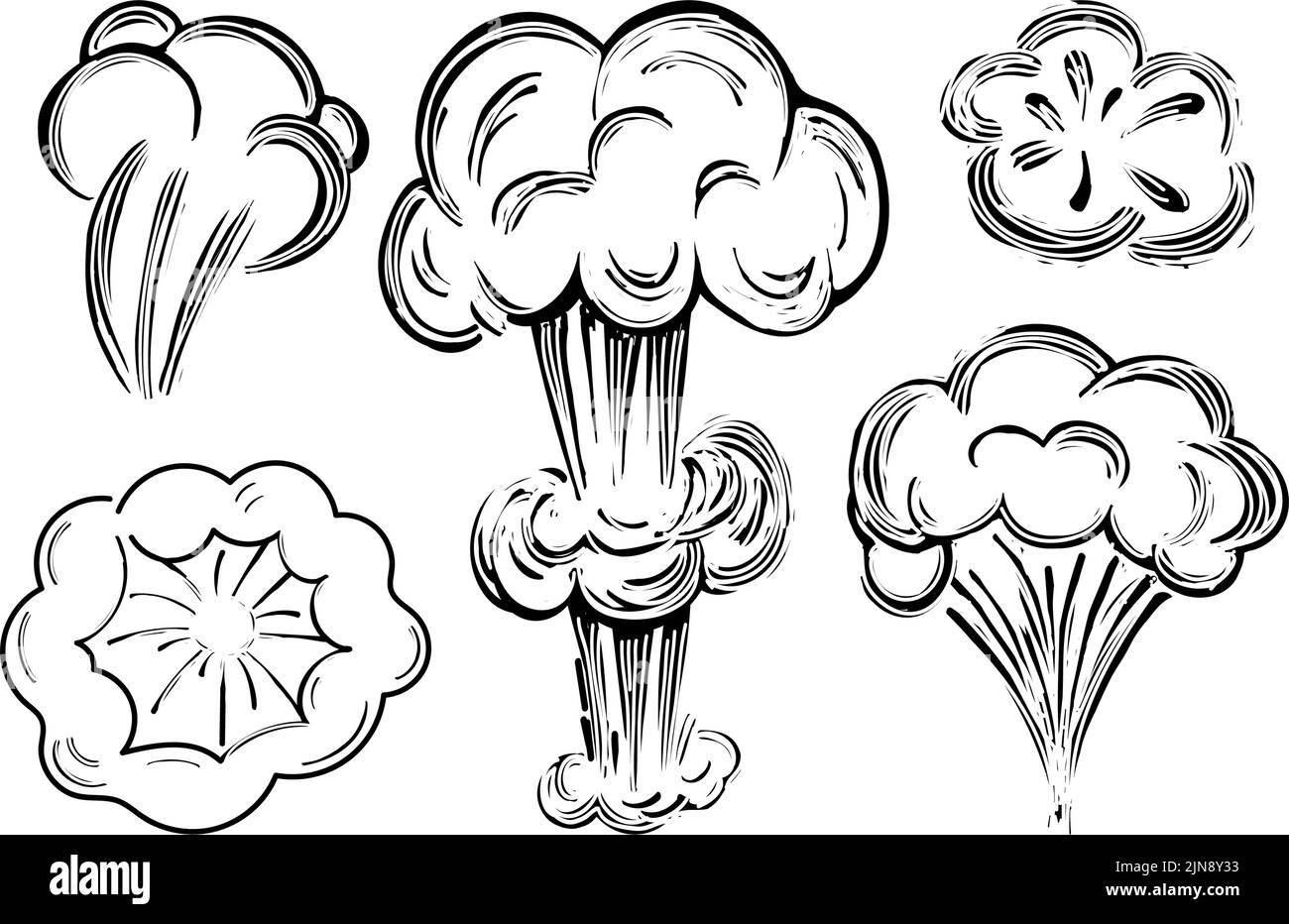 Hand-drawn doodle blast, bomb element. Comic sketch style. Sketch ...