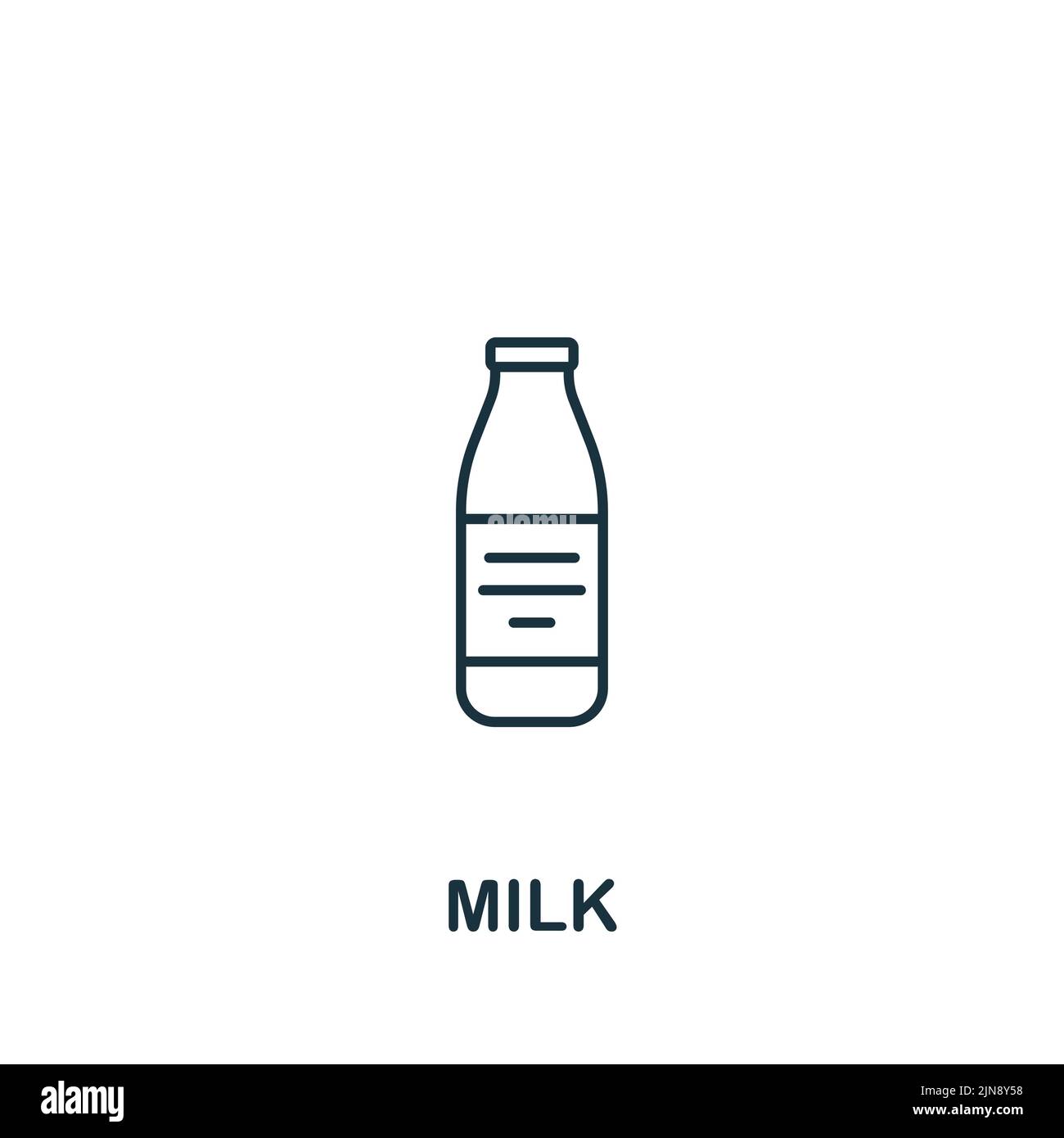 Milk icon. Monochrome simple Drinks icon for templates, web design and ...